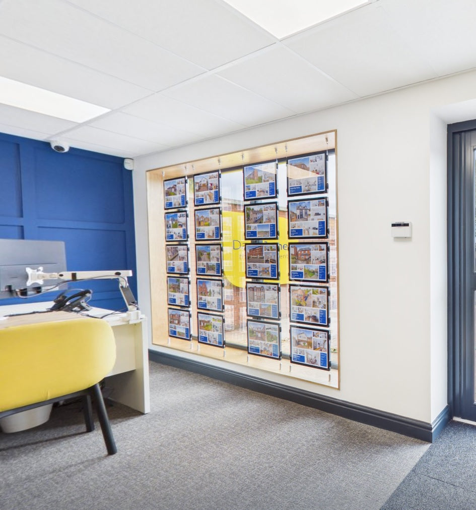 David James Hat Trick | Estate Agent Window Displays – Mid West Displays