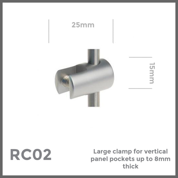Large clamps for rod mounted display | Mid West Displays