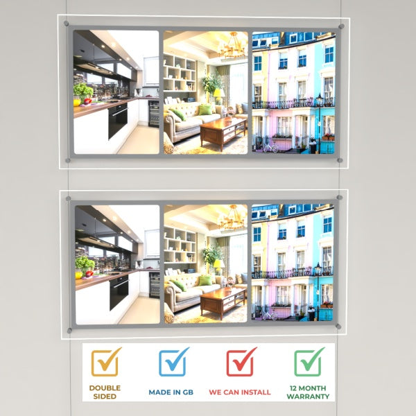 Triple A3 Portrait LED Light Pocket Kit | Mid West Displays