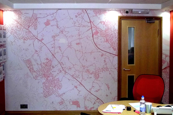 Map Wallpaper | Map Wall Murals for Commercial Interiors – Mid West ...